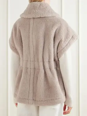 Max Mara Newabavo Belted Alpaca, Wool And Silk-blend Cape