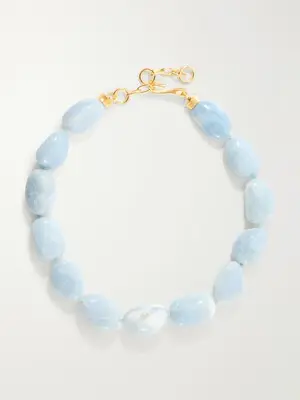 LIZZIE FORTUNATO Sea And Sky Gold-plated Amazonite And Opal Necklace - Blue