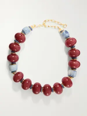 LIZZIE FORTUNATO Cosmos Gold-plated Bone And Kyanite Necklace - Multi