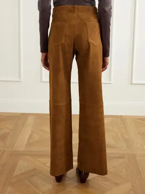 Stouls Lilou Cropped Suede Wide-leg Pants