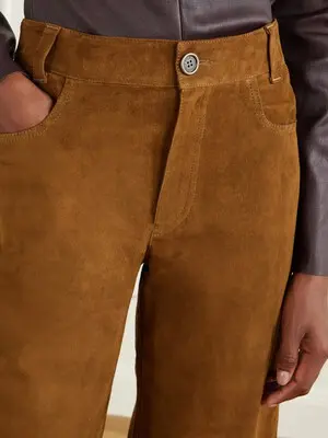 Stouls Lilou Cropped Suede Wide-leg Pants