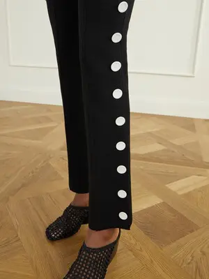 Proenza Schouler Martina Button-embellished Stretch-jersey Skinny-leg Pants