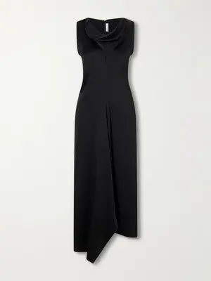 Victoria Beckham Draped Satin Midi Dress