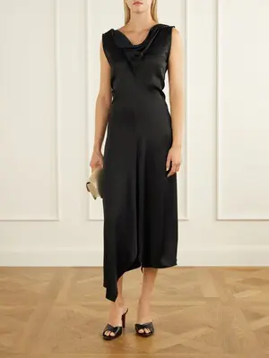 Victoria Beckham Draped Satin Midi Dress