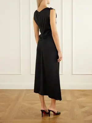 Victoria Beckham Draped Satin Midi Dress