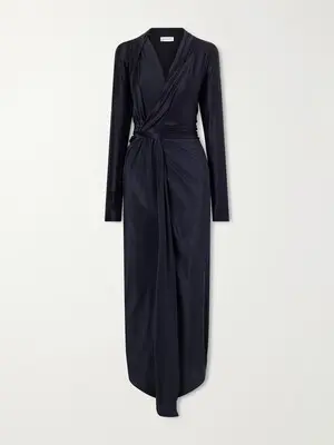 Victoria Beckham Lea Gathered Jersey Midi Dress - Blue