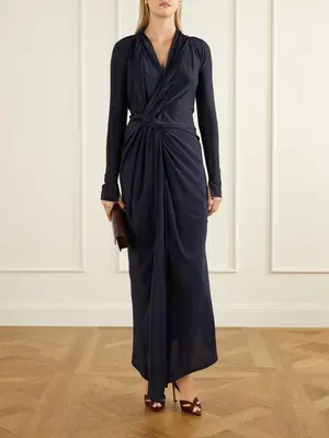 Victoria Beckham Lea Gathered Jersey Midi Dress