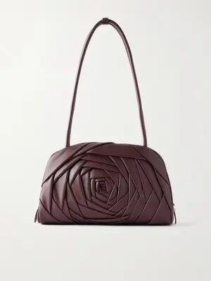 ROGER VIVIER Roseline Leather Shoulder Bag - Burgundy