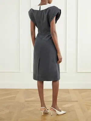 SHUSHU/TONG Gathered Wool-blend Midi Dress