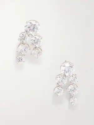 Completedworks Infinite Void Rhodium-plated Recycled Sterling Zirconia Earrings - Silver