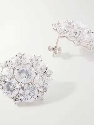 Completedworks The Many-headed Hydra Rhodium-plated Recycled Sterling Zirconia Earrings