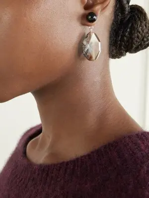 Completedworks Silver-plated Agate Drop Earrings