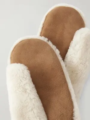 YVES SALOMON Shearling-trimmed Suede Gloves