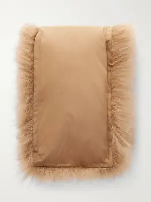 YVES SALOMON Leather And Shealing Scarf