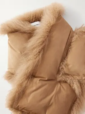 YVES SALOMON Leather And Shealing Scarf