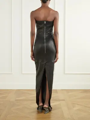 Rick Owens Athena Paneled Leather-blend Maxi Dress