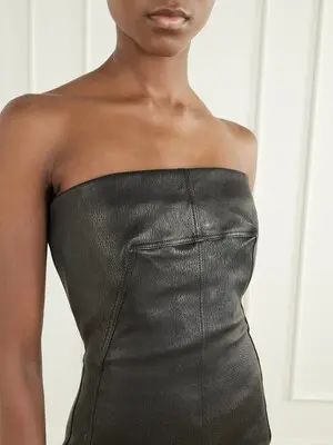 Rick Owens Athena Paneled Leather-blend Maxi Dress