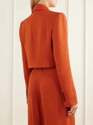 Galvan Cropped Crepe Blazer