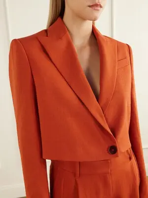 Galvan Cropped Crepe Blazer