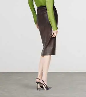 TOM FORD Leather Midi Skirt