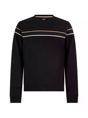BOSS Stripe-detail Long-sleeve T-shirt - Black