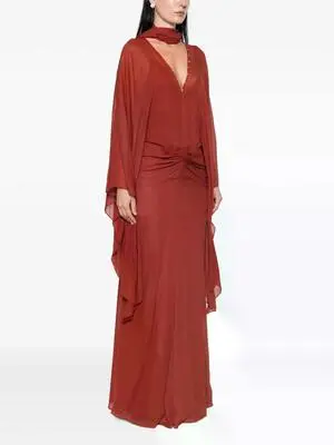 DE LA VALI Florencia Ruched-detail Maxi Dress