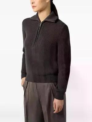 Paul & Shark Half-zip Ribbed Sweater - Grey