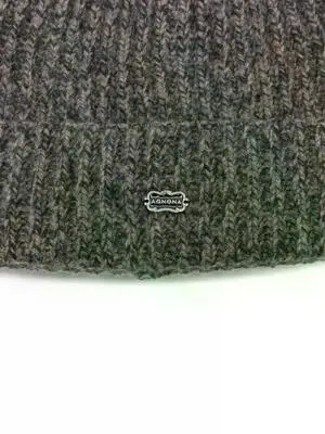 Agnona Ribbed-knit Beanie Hat - Grey