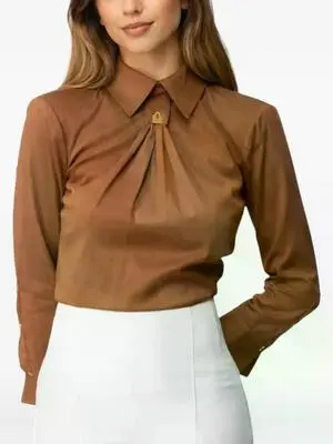 Elisabetta Franchi Logo-plaque Open-back Blouse