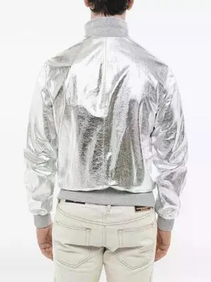 Palm Angels Lamé Leather Jacket