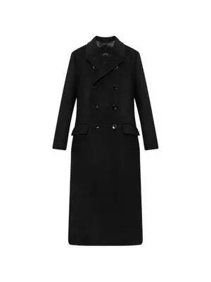 TOM FORD Wool Cashmere Melton Officer Coat - Black