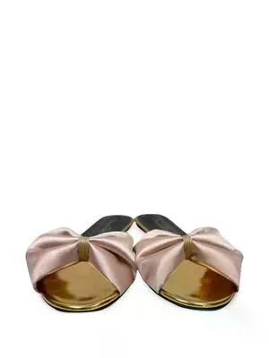 Oscar De La Renta Bow-accent Satin Sandals