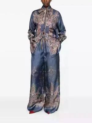 Zimmermann Valiant Track Pant Paisley Print Wide Leg Trousers