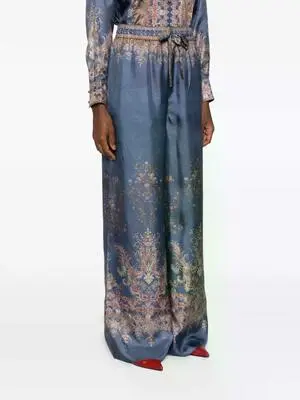 Zimmermann Valiant Track Pant Paisley Print Wide Leg Trousers