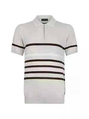 Liu Jo Striped Silk-blend Polo Shirt