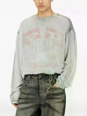 DIESEL® Sheer Chiffon Top With Concert Graphics