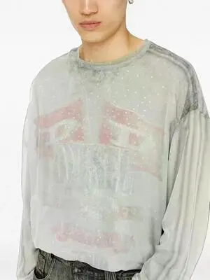 DIESEL® Sheer Chiffon Top With Concert Graphics