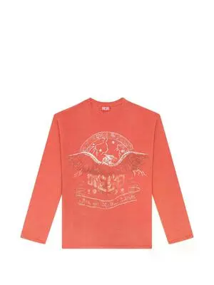 DIESEL® Long-sleeve T-shirt With Concert Graphics - Red