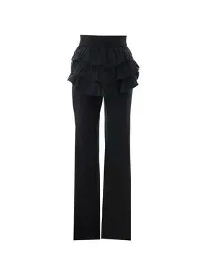 Elisabetta Franchi Ruffled Straight-leg Trousers