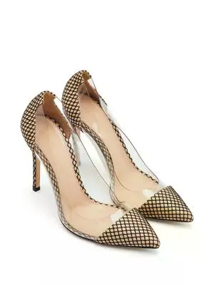 GIANVITO ROSSI Plexi Mesh Pumps - Neutrals