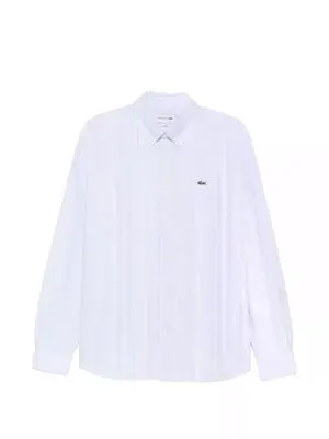 Lacoste Vertical-stripe Logo-patch Shirt - Blue