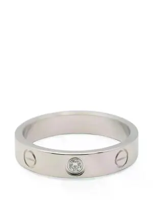 Cartier 2010s Mini Love Diamond Ring - Silver