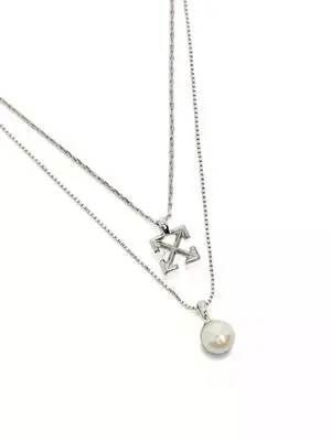 Off-White Arrows-pendant Faux-pearl Necklace