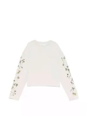 Off-White Embroidered Floral Print Long-sleeve T-shirt