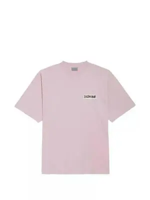 Balenciaga Masking-.tape Medium-fit T-shirt In Dusty - Pink