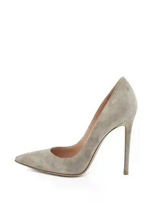 GIANVITO ROSSI 85 Pointed-toe Pumps - Grey