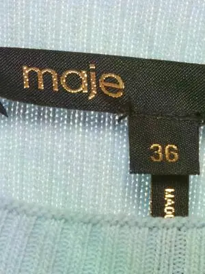 Maje Asymmetrical Rib-knit Midi Dress