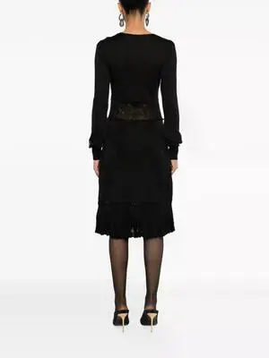 Roberto Cavalli Lace-panelled Ruffled Dress