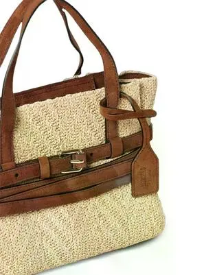 Moschino Woven-design Buckle-detail Shoulder Bag