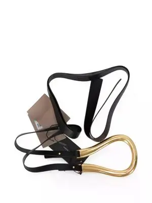 Bottega Veneta Horseshoe Buckle Double Strap Belt